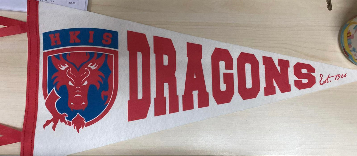 HKIS Pennant NEW (Red/Blue Print) – HKIS Dragon Shop